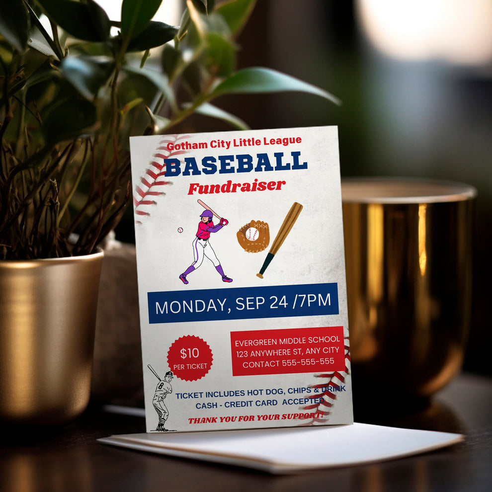 Baseball Fundraiser Flyer Invite Template – CreativeRino