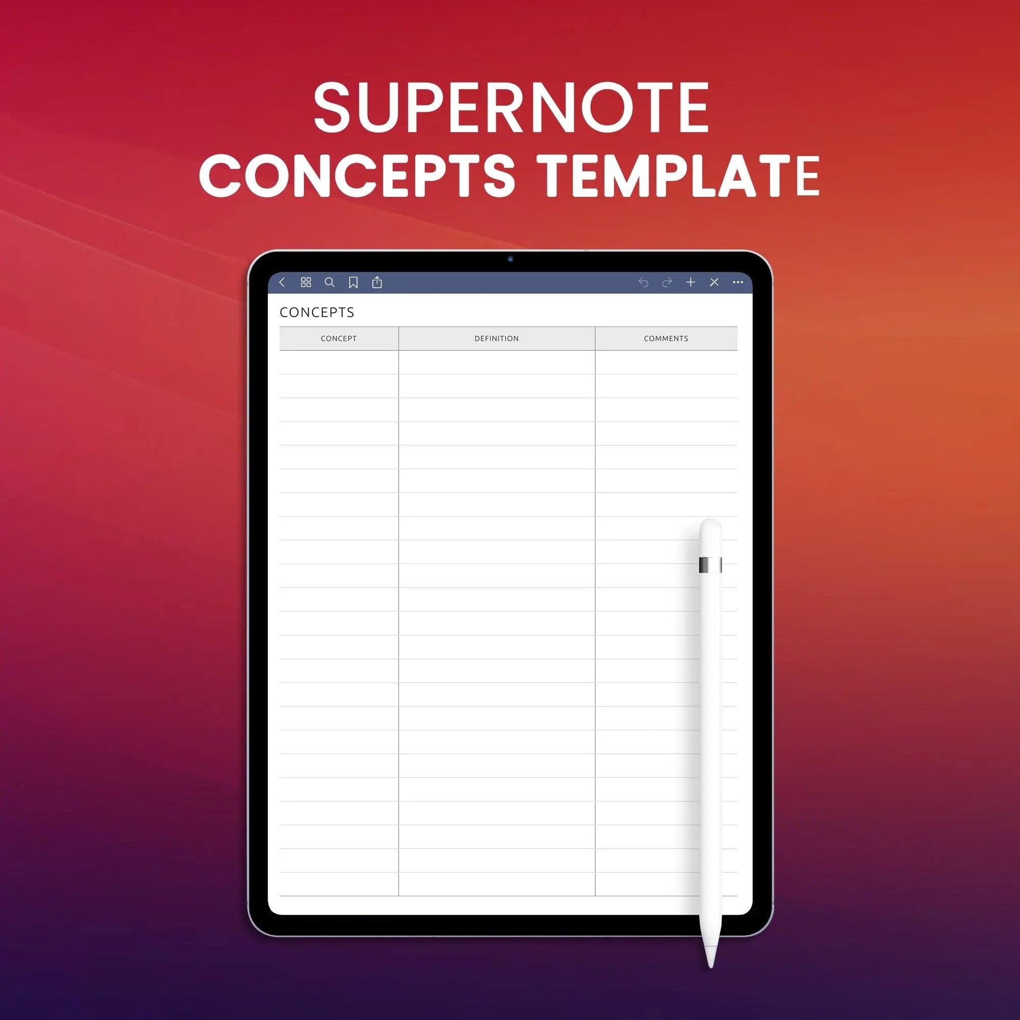 Supernote Concepts Template Planner Template – CreativeRino