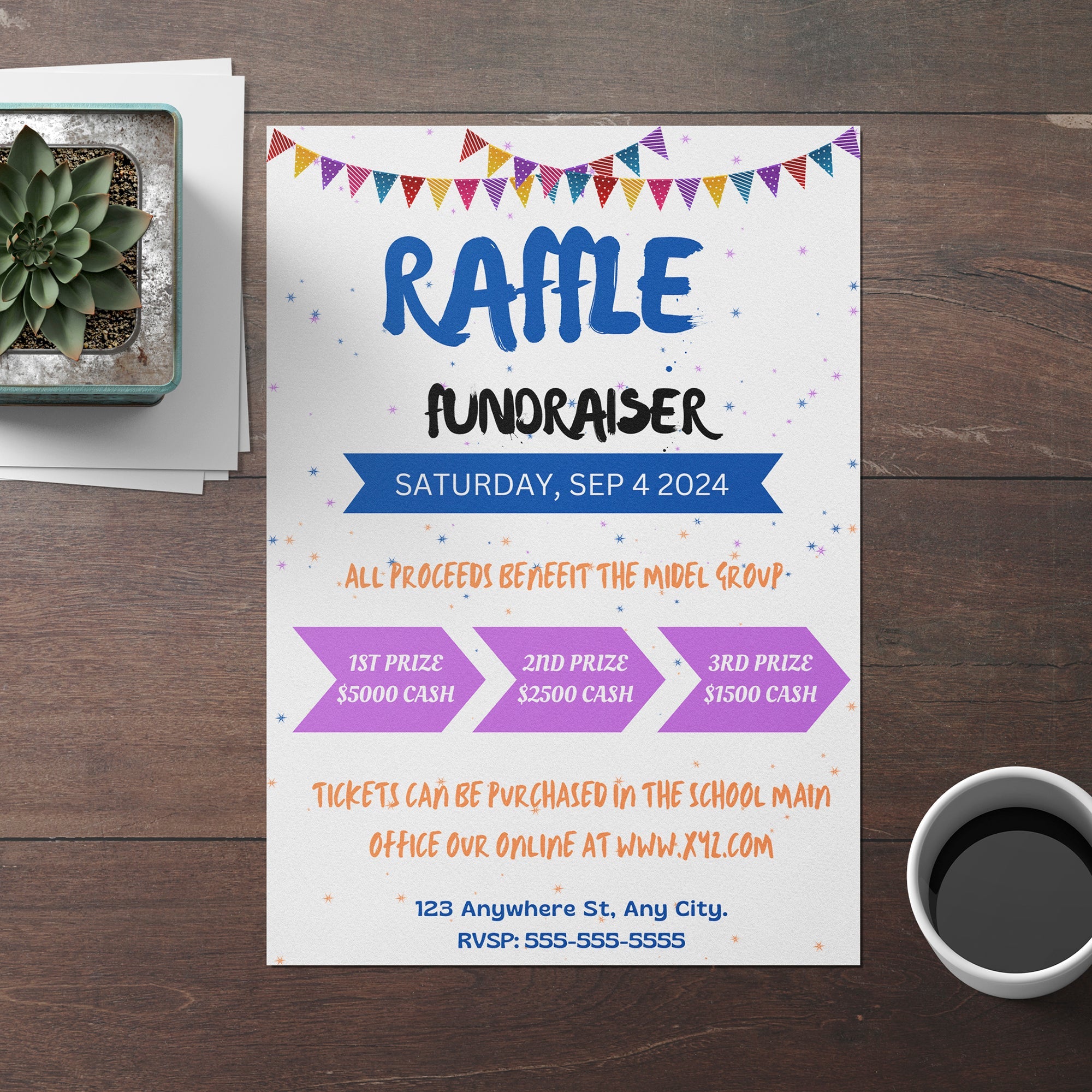 Raffle Fundraiser Flyer Template – CreativeRino