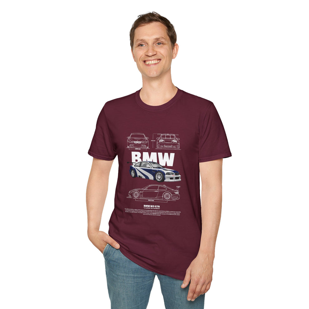 BMW M3 GTR Graphic Unisex Softstyle T-Shirt - Racing Car Design ...
