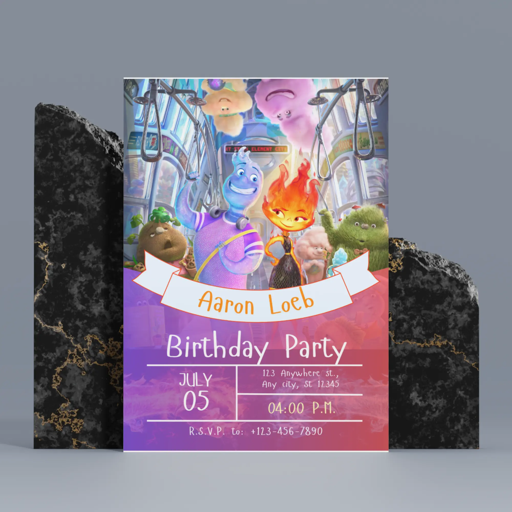 Elemental Birthday Party Invitation Template – CreativeRino