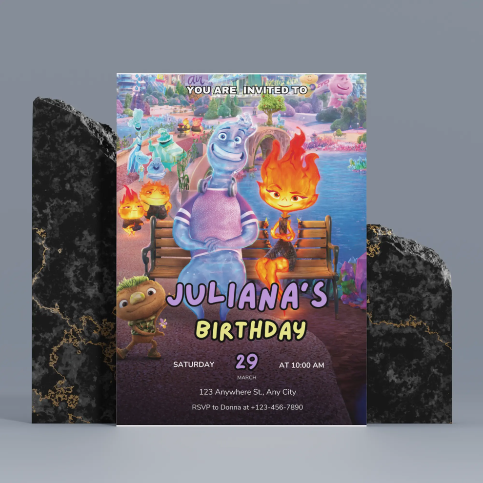 Elemental Birthday Party Invitation Template – CreativeRino