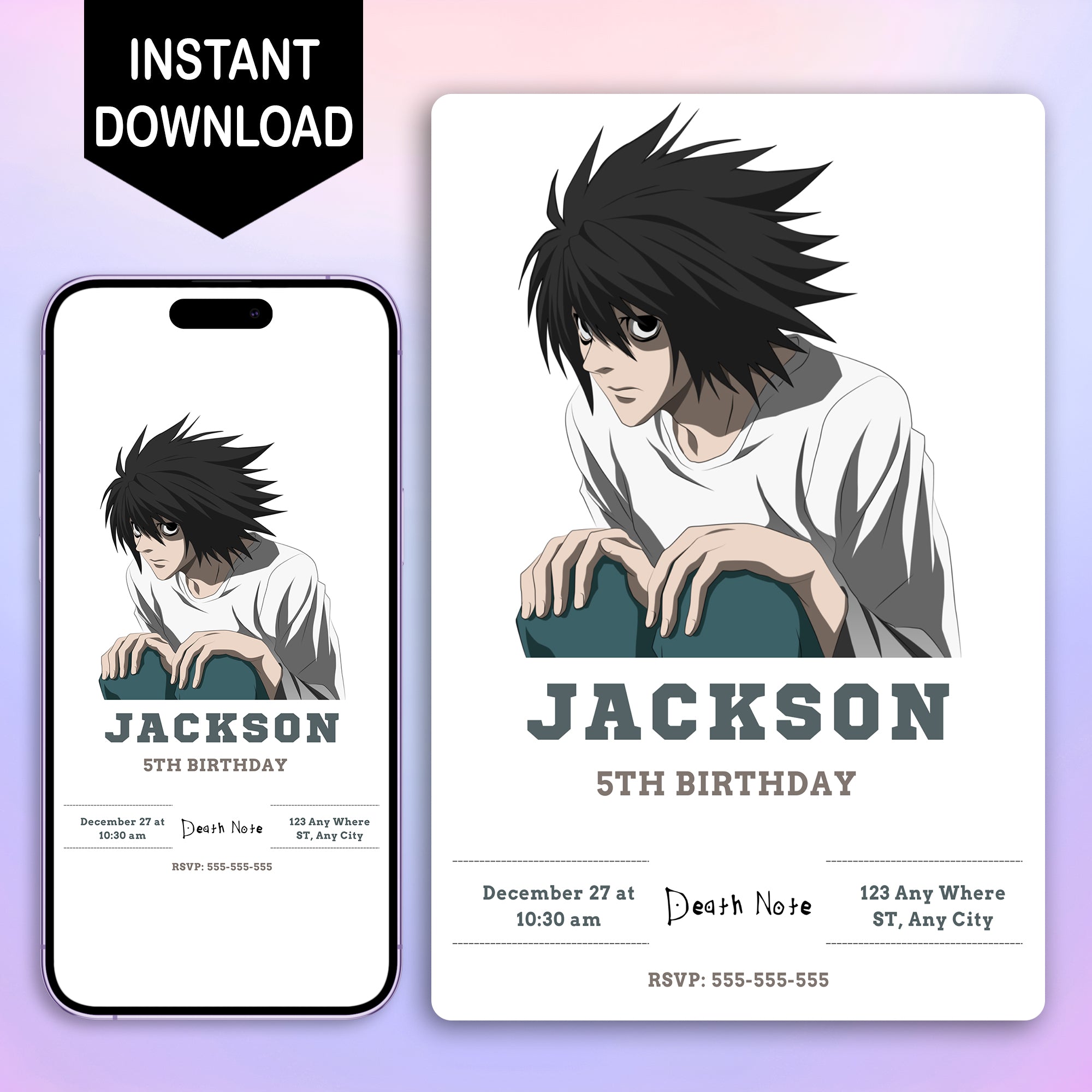 Death Note Birthday Invitation Template – CreativeRino