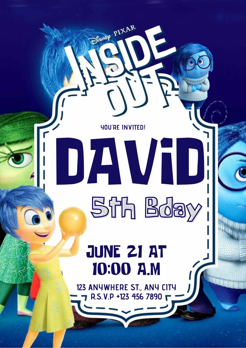 Inside Out Birthday Invitation Template – CreativeRino
