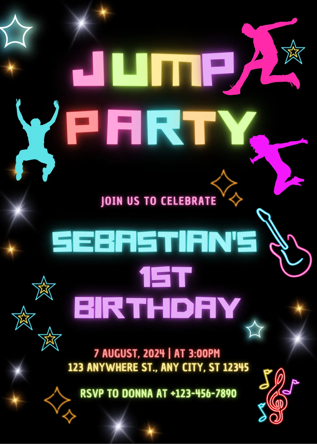 Jump Birthday Party Invitation Template – CreativeRino