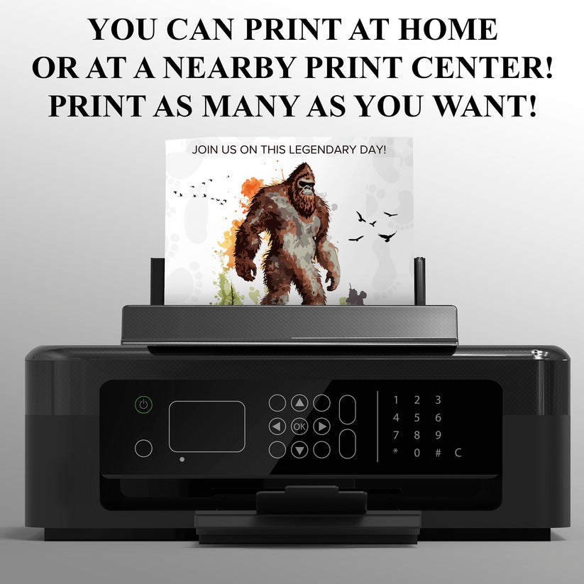 Bigfoot Birthday Invitation Template – CreativeRino