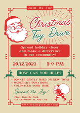 Christmas Toy Drive Flyer Template | Toy Drive Invitation – CreativeRino