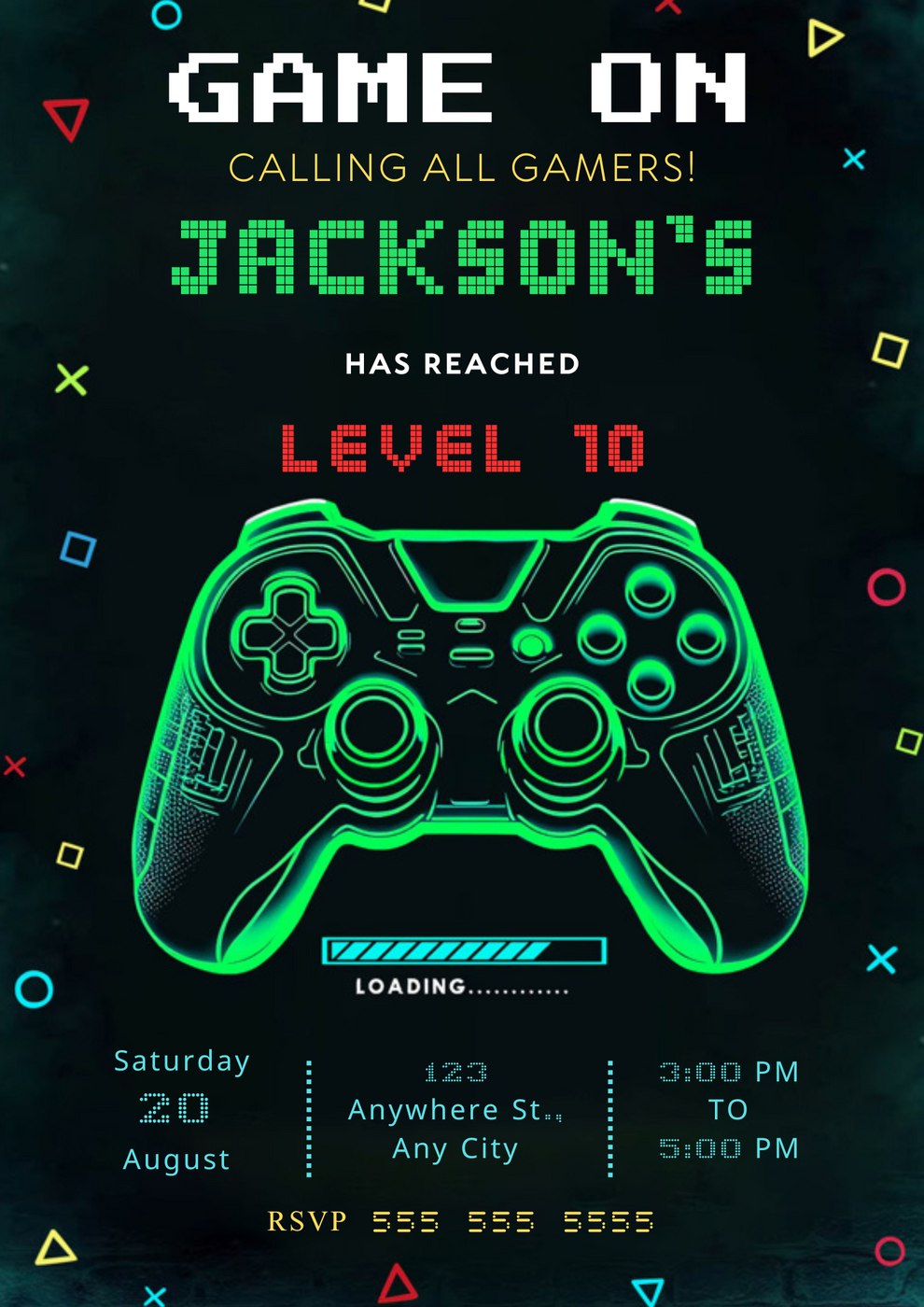 Video Game Invitation Template – CreativeRino