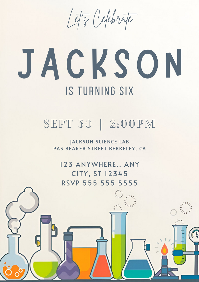 Science Birthday Invitation Template – CreativeRino