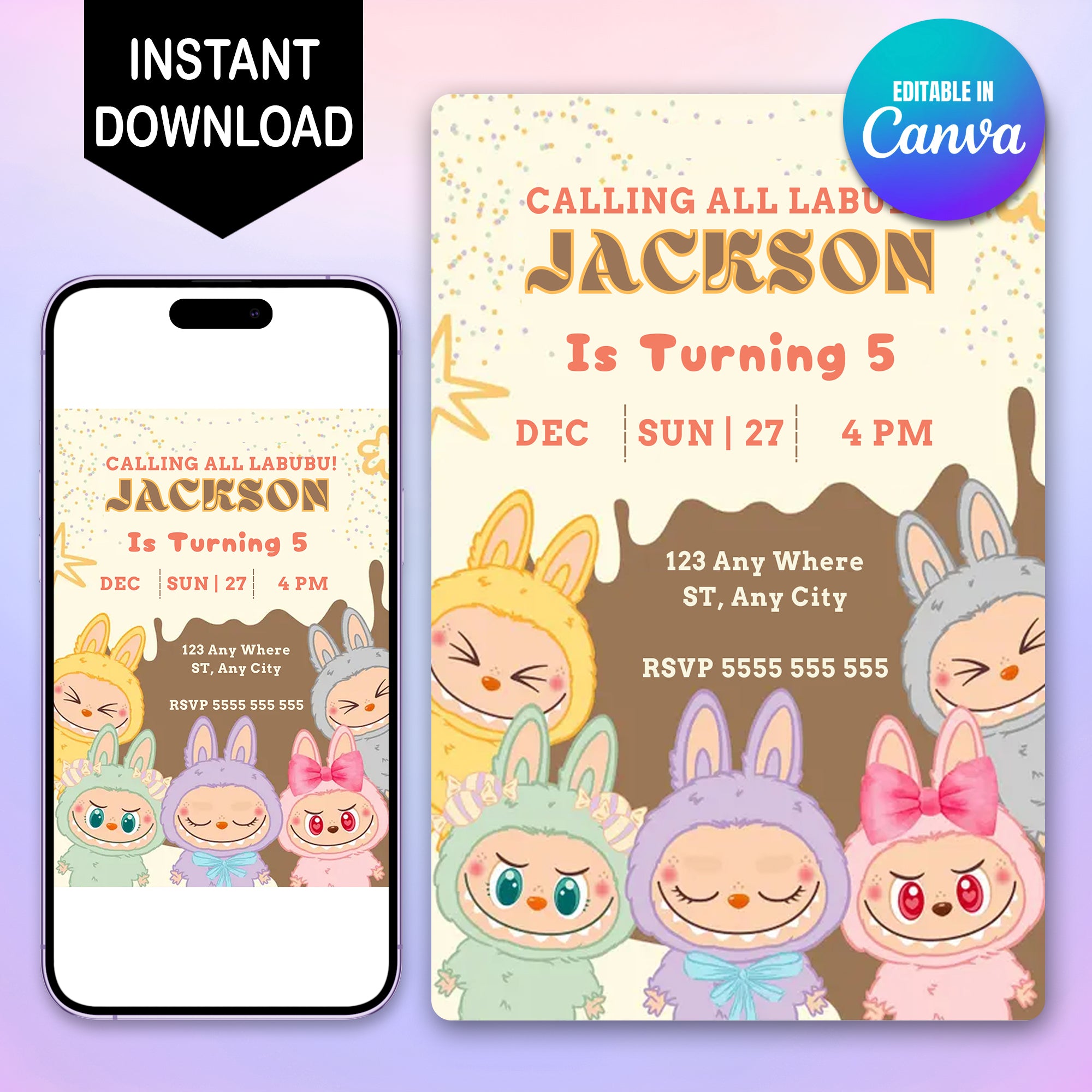 DIY Labubu Birthday Invite Template – CreativeRino