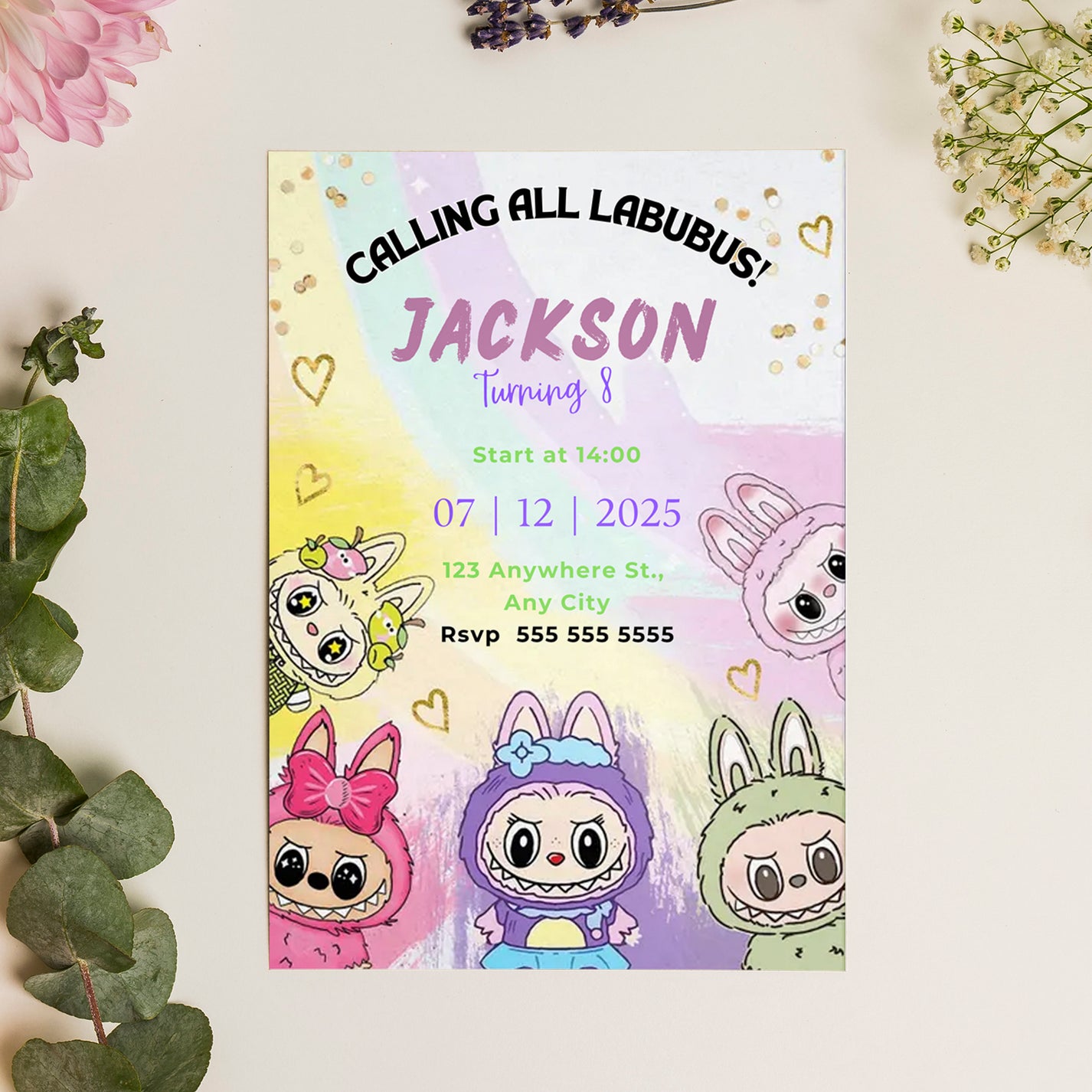 Labubu Invitation for Girl or Boy – CreativeRino