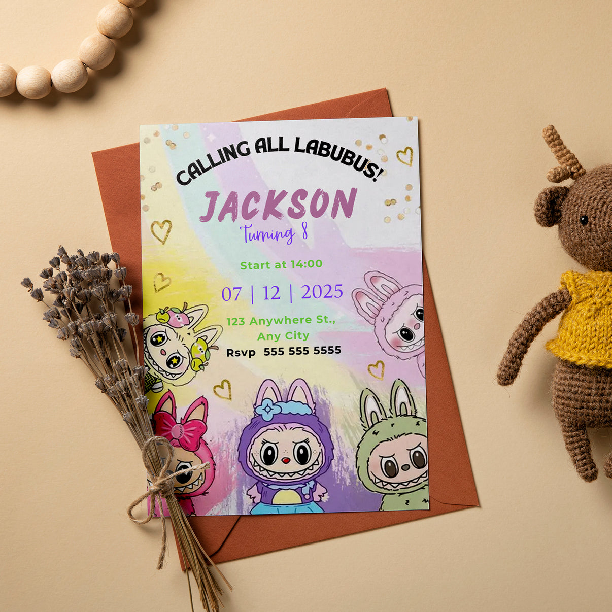 Labubu Invitation for Girl or Boy – CreativeRino