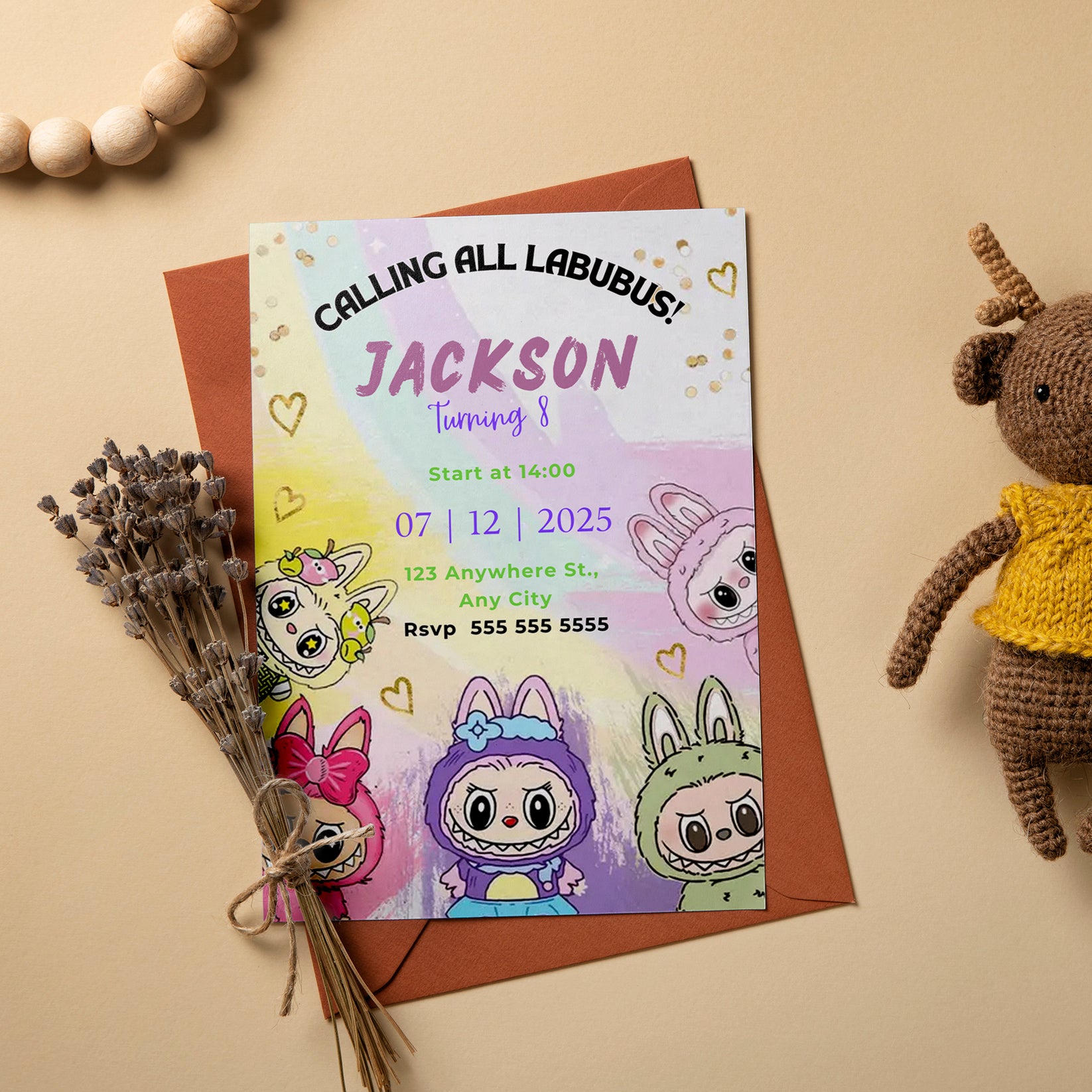 Labubu Invitation for Girl or Boy – CreativeRino