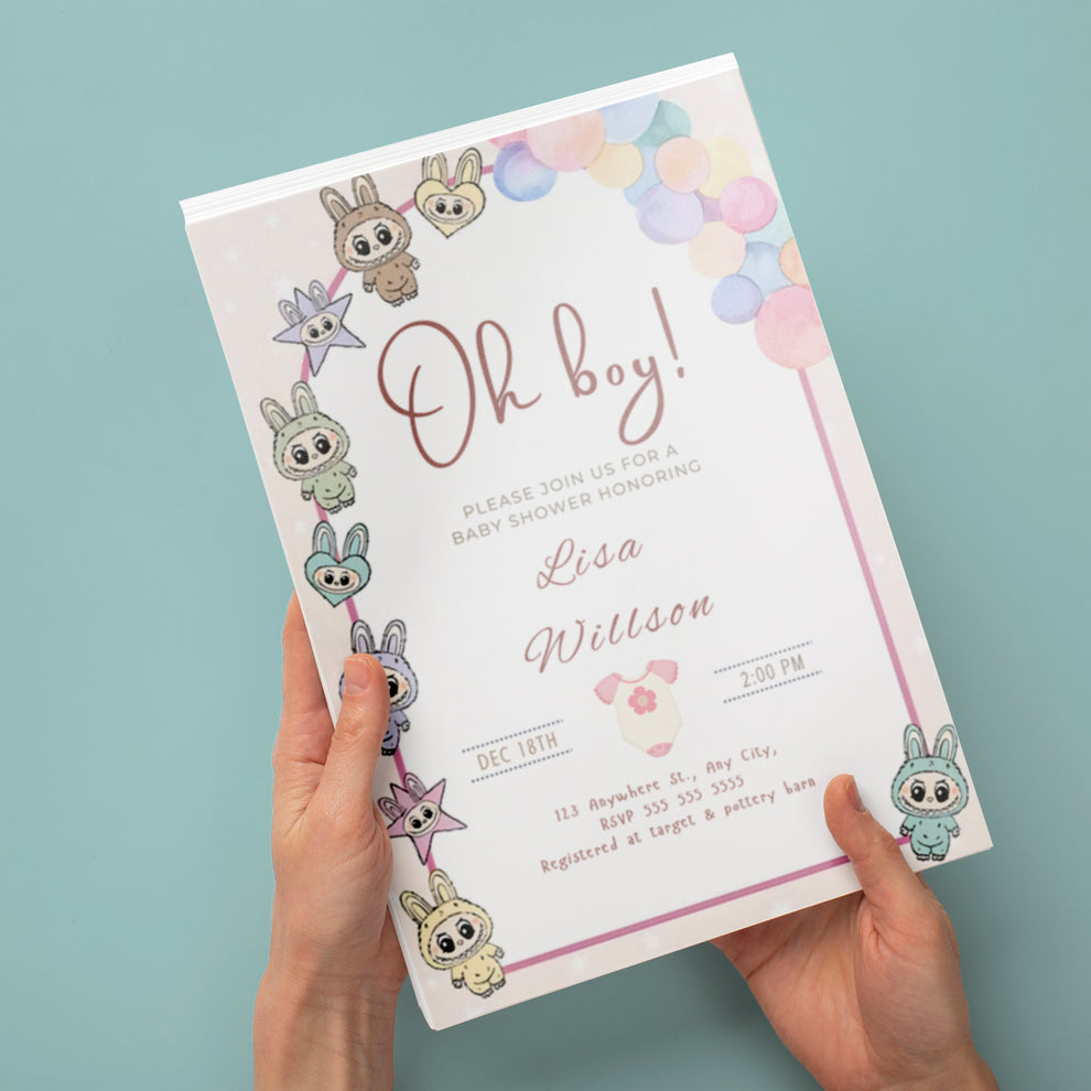 Labubu Theme Baby Shower Template – CreativeRino