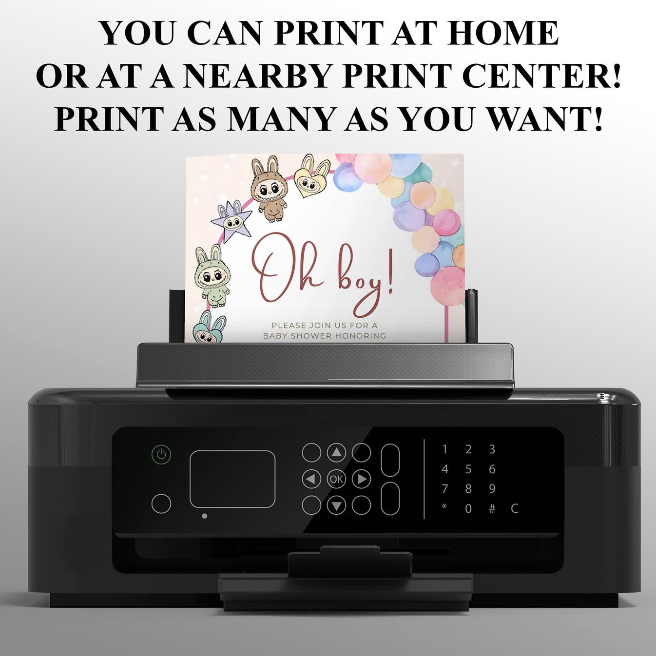 Labubu Theme Baby Shower Template – CreativeRino