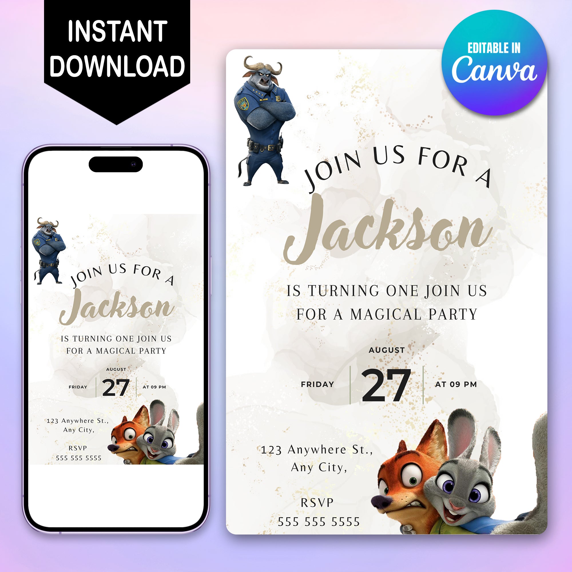 Zootopia Birthday Party Invitations Here – CreativeRino