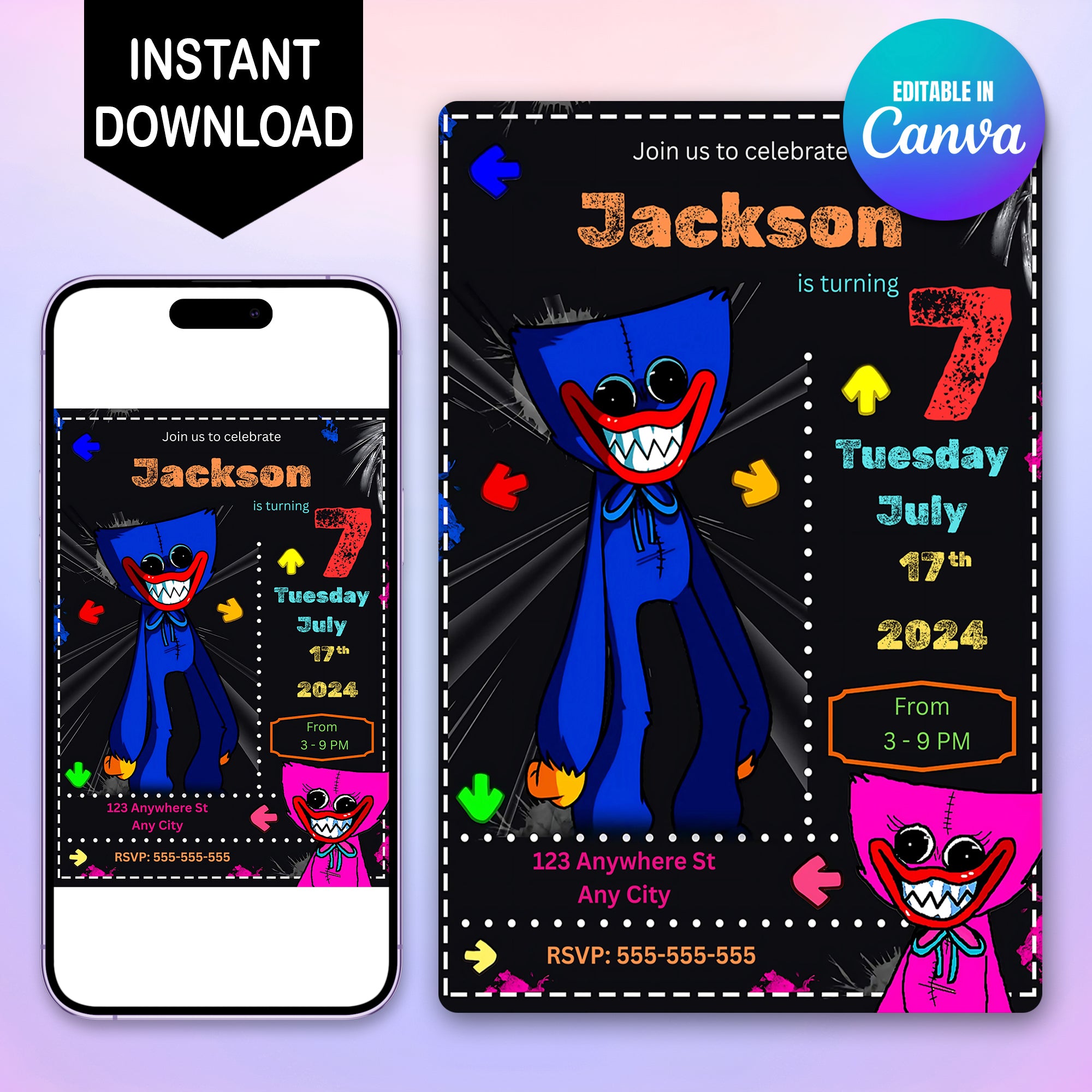 Printable Poppy Playtime Birthday Invitation – CreativeRino