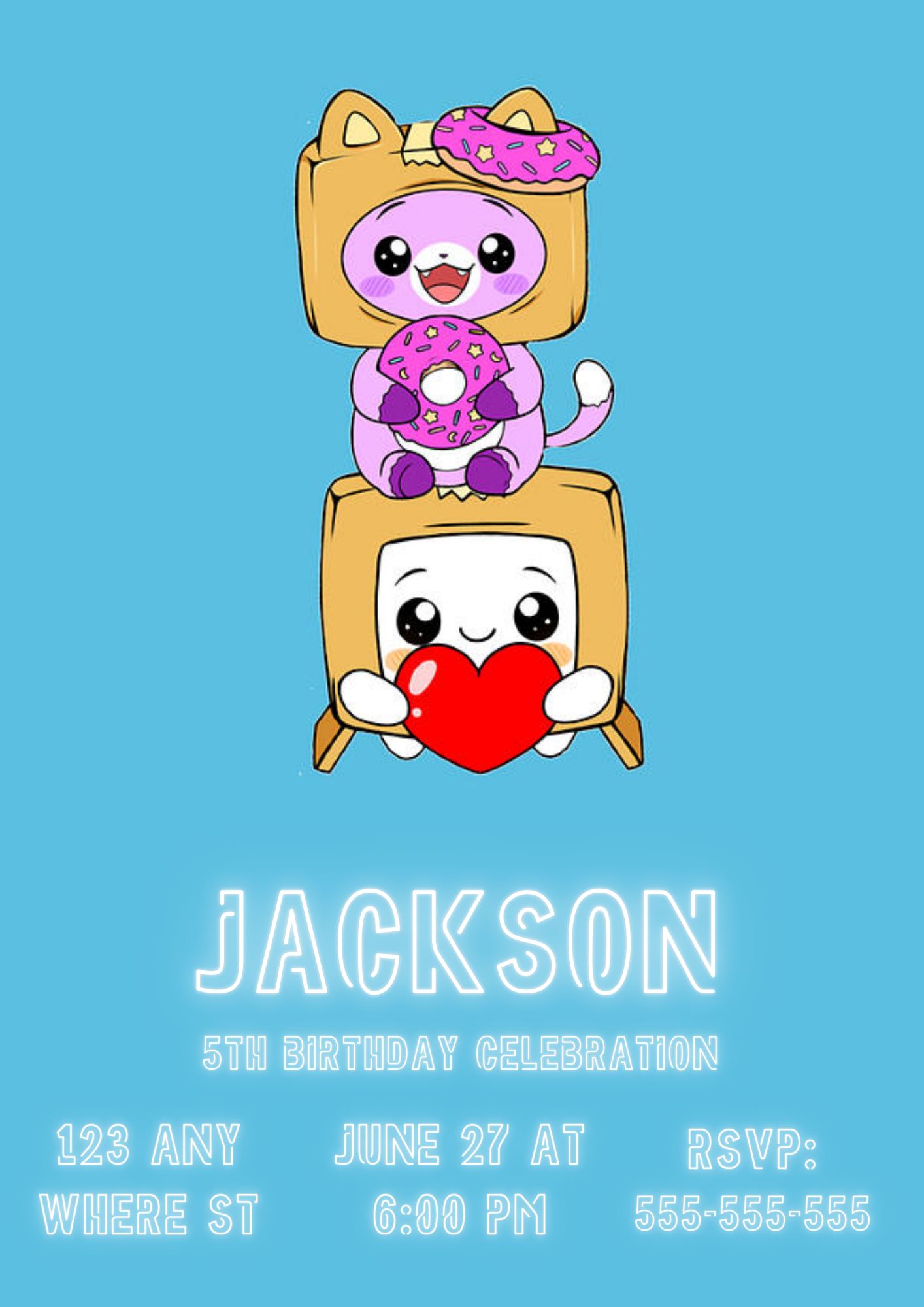 Lankybox Party Invitation – CreativeRino