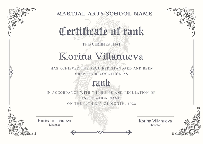 Certificate of Rank Template | Rank Certificate – CreativeRino