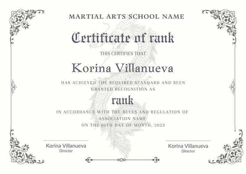 Certificate of Rank Template | Rank Certificate – CreativeRino