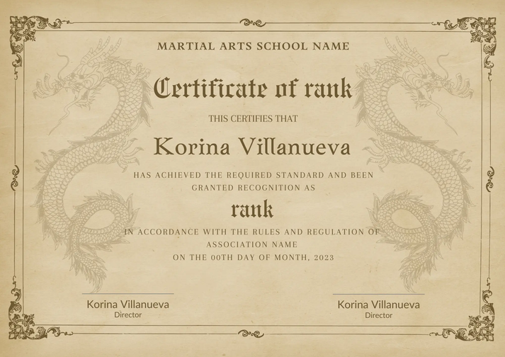 Certificate of Rank Template | Rank Certificate – CreativeRino