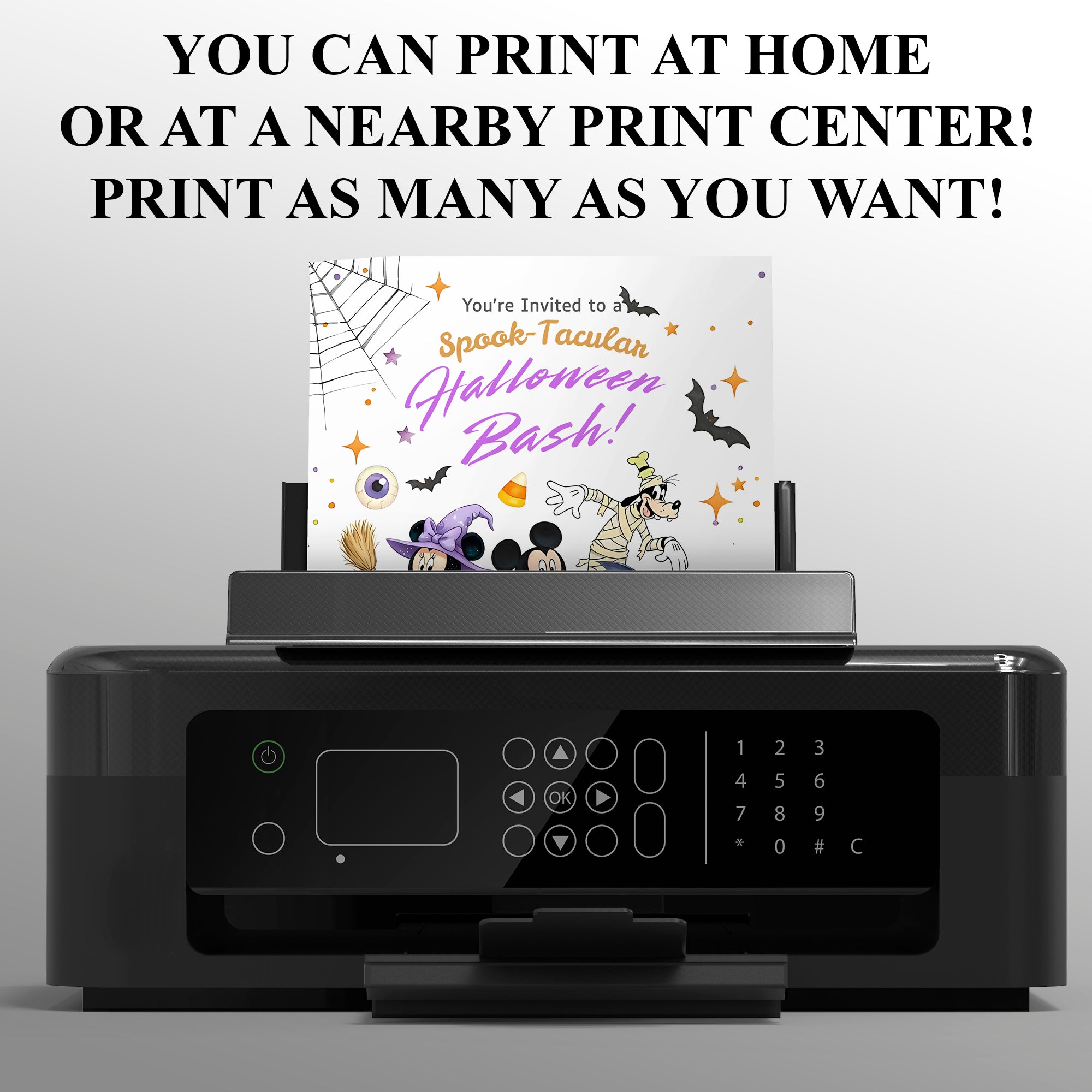 Disney Halloween Mickey and Friends Birthday Invitation – CreativeRino