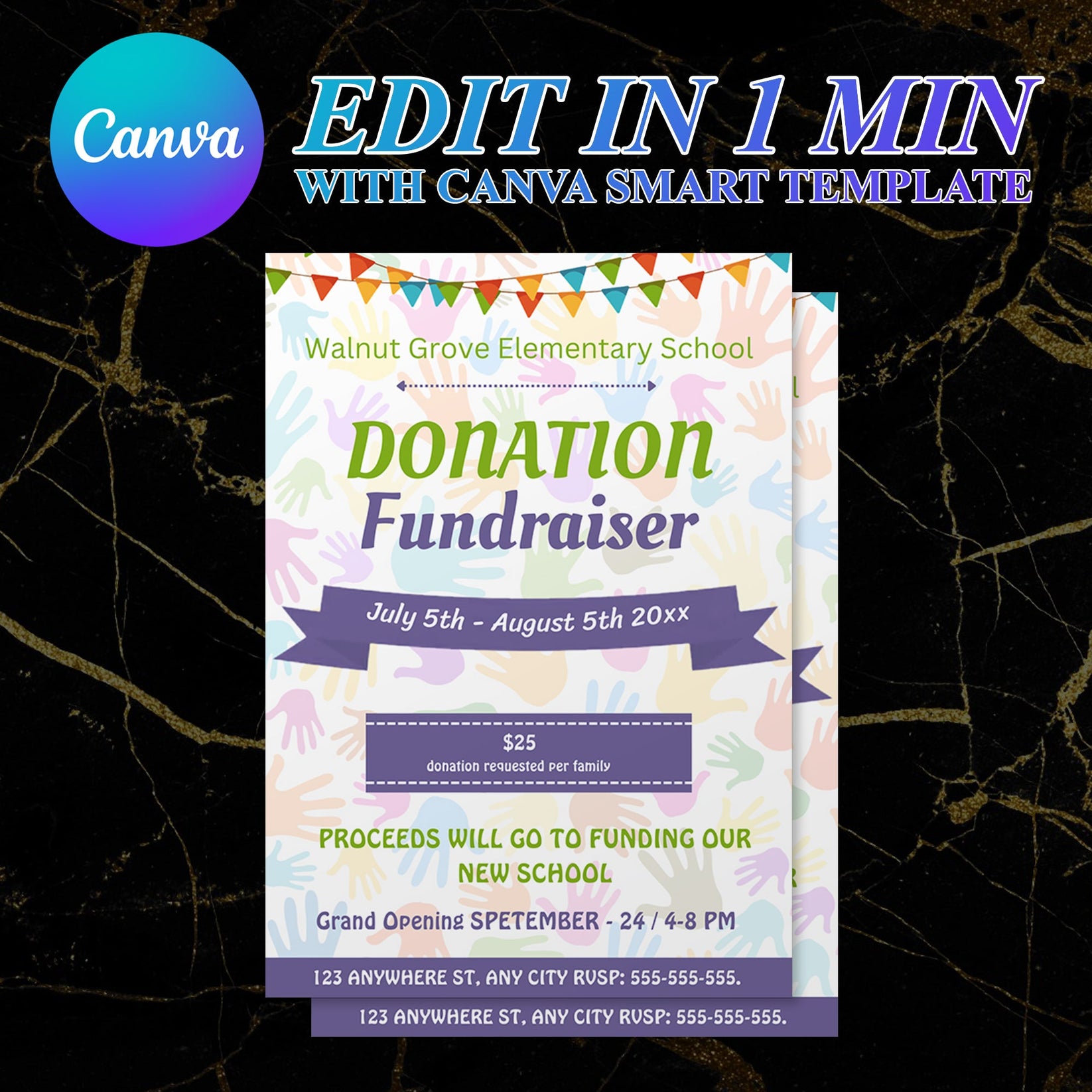 Donation Fundraiser Flyer Invite Template – CreativeRino