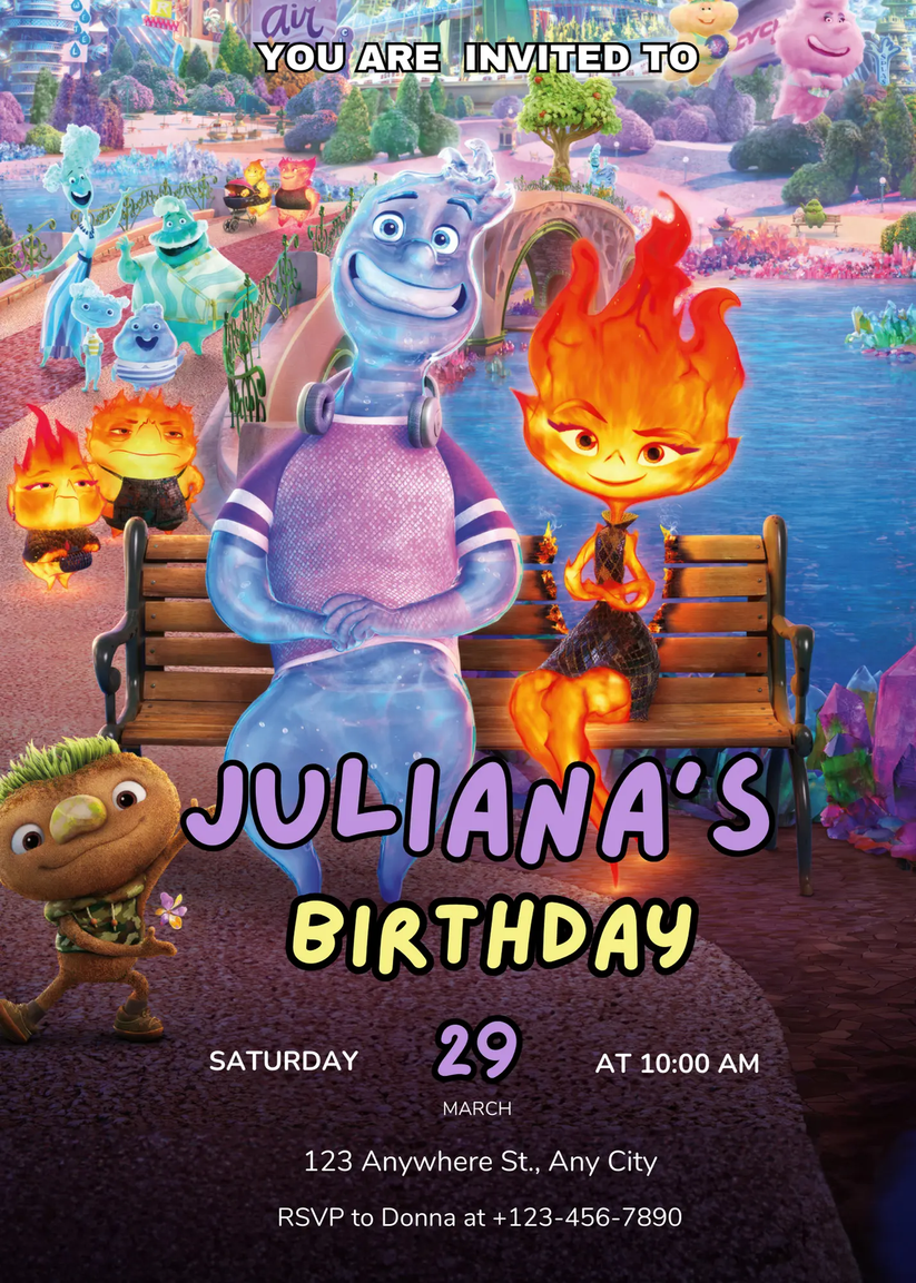 Elemental Birthday Party Invitation Template – CreativeRino