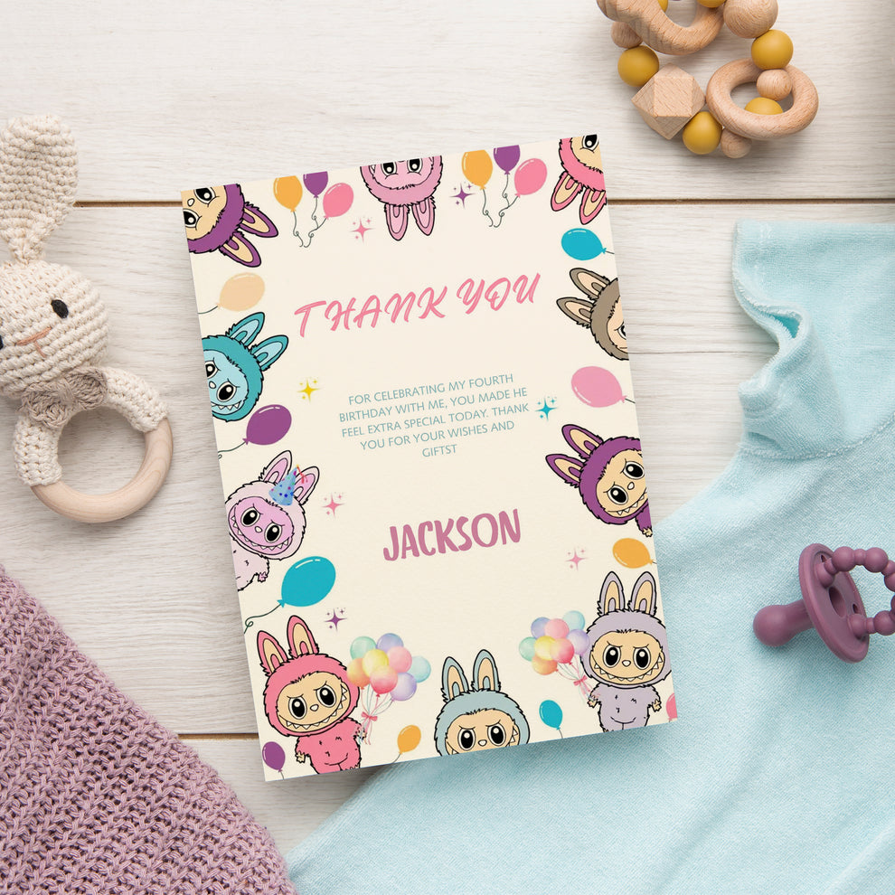 Labubu Birthday Thank You Card – CreativeRino