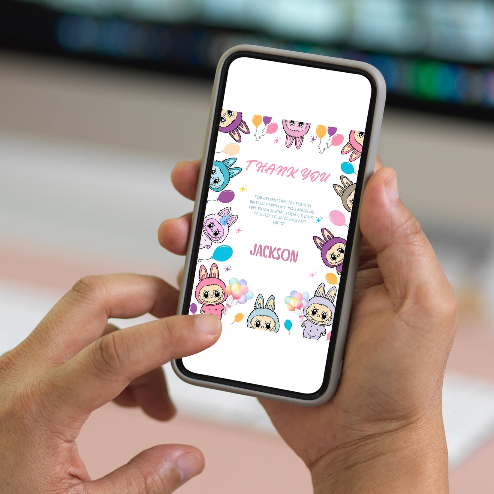 Labubu Birthday Thank You Card – CreativeRino