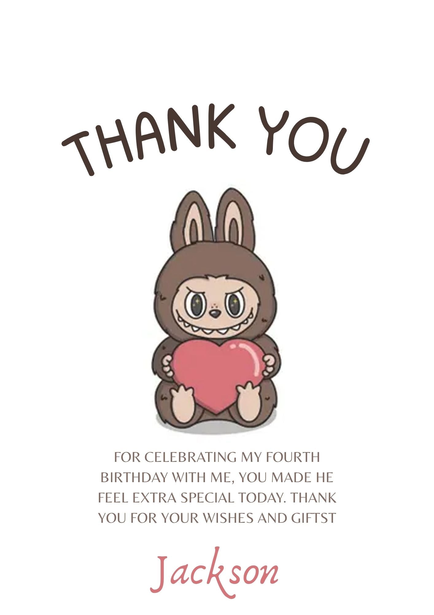Labubu Digital Thank You Card – CreativeRino