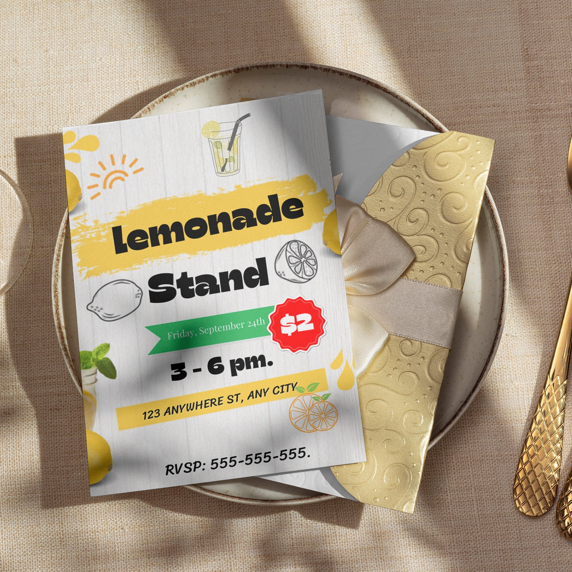 Lemonade Stand Flyer Invite Template – CreativeRino